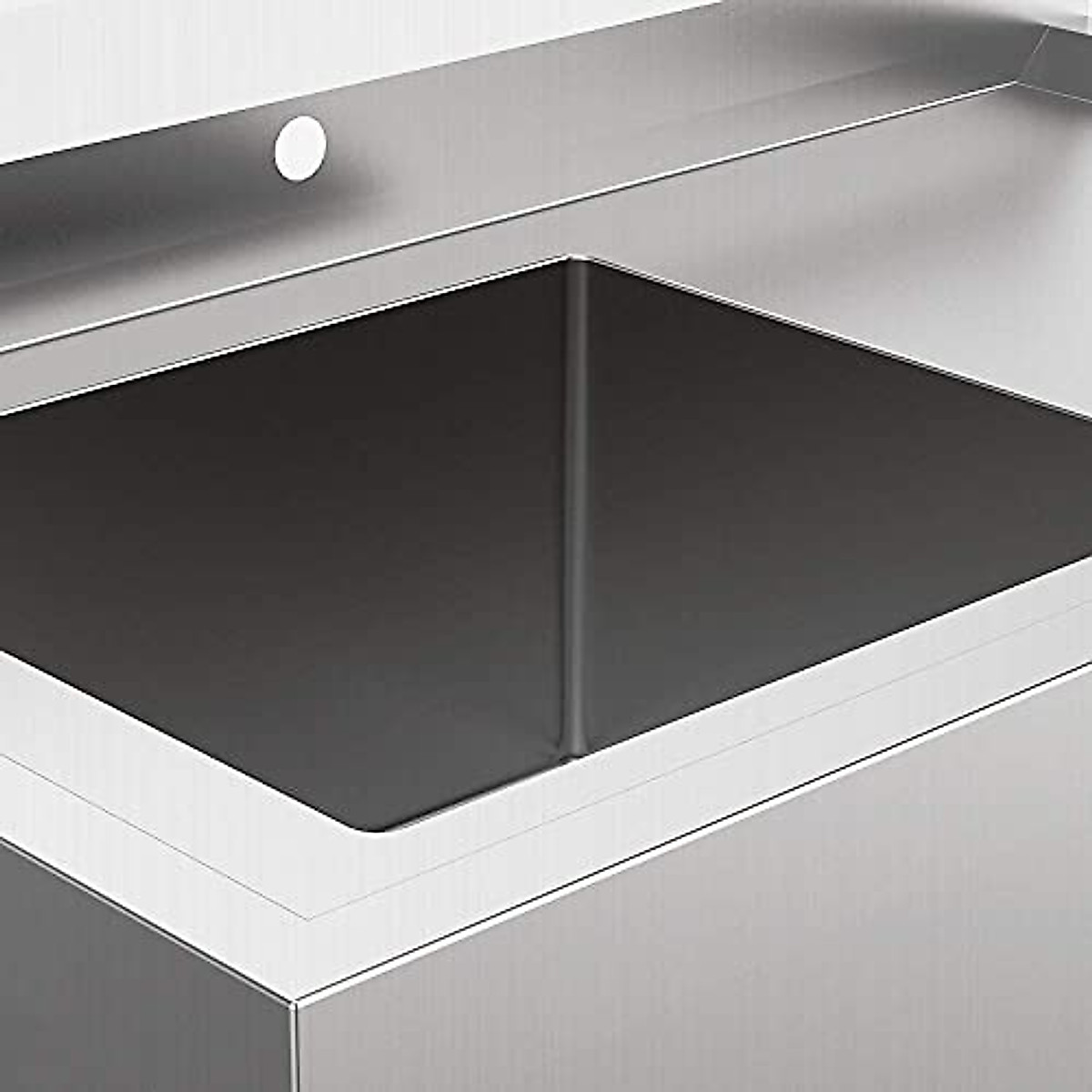 Bonnlo 304 Stainless Steel Utility Sink with Drainboard, One Compartment Workbench Sink Commercial Sink for Restaurant, Laundry Room, Backyard, Garages - Overall Size: 35.8" W x 21.3" D x 40.2" H
