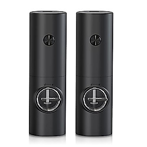 MAEXUS Electric Salt and Pepper Grinder Set, Battery Powered Automatic Pepper&Salt Mill Grinder, LED Light, Adjustable Coarseness (2 Pack)