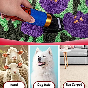 Pllieay Carpet Trimmer Tufting Rug Trimmer, Low Noise Rug Carver, Electric Speed Adjustable Rug Tufting Carver Clippers, with Speed Adjustable Blade for Handmade Rug Clean and Tufted Carpet Rug, 200W