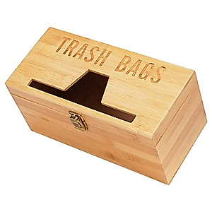 Trash Bag Dispenser For Plastic Bags, Garbage Bag Organizer Roll Holder Under Sink, Bamboo Wall Mounted Trash Bag Organizer for Cabinet Kitchen Countertop - Standard