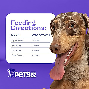 Pets 52 - Digestive Dog Probiotics with Enzymes - Supports Healthy Gut Flora, Boosts Immune System, Promotes Stomach Comfort, Vet-Strength Formula for Improved Digestion - 30-Day Results