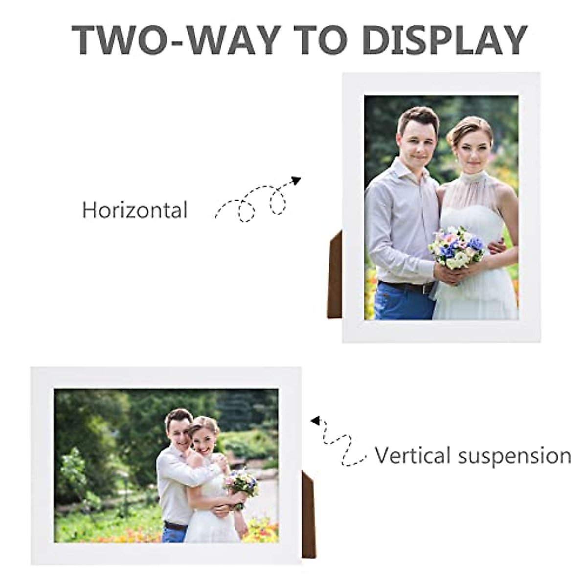 PECULA 2 Pack 5x7 Picture Frame, White Picture Frame for Wall and Tabletop Display, Resistant Plastic Photo Picture Frame with Clear Plexiglass for Vertical or Horizontal Display