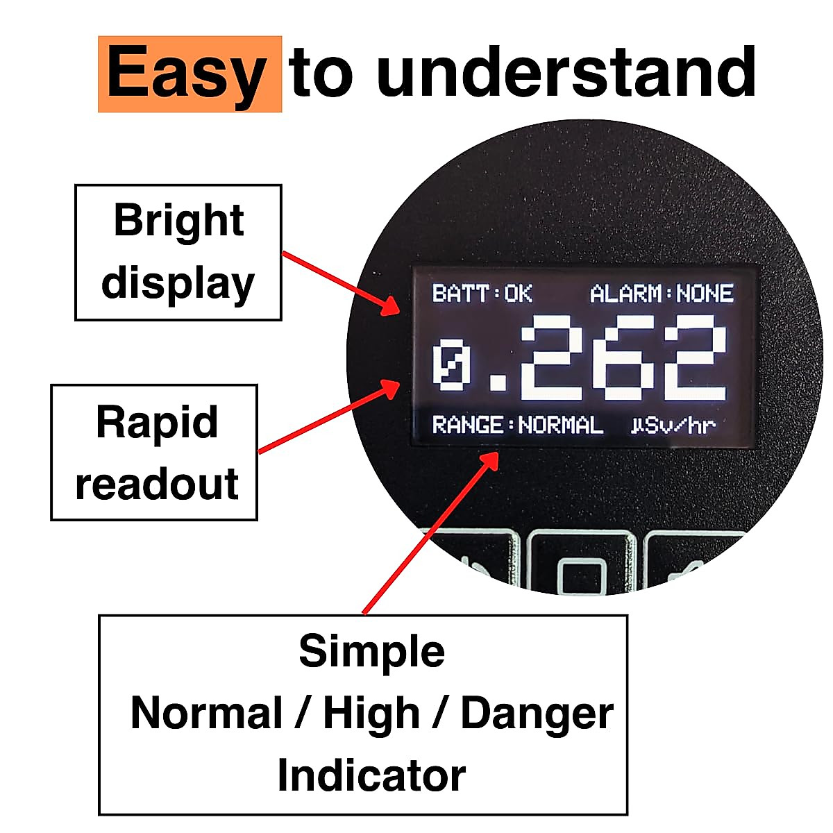 High Range Geiger Counter - Better Geiger S-1 Scintillator Radiation Detector and Dosimeter