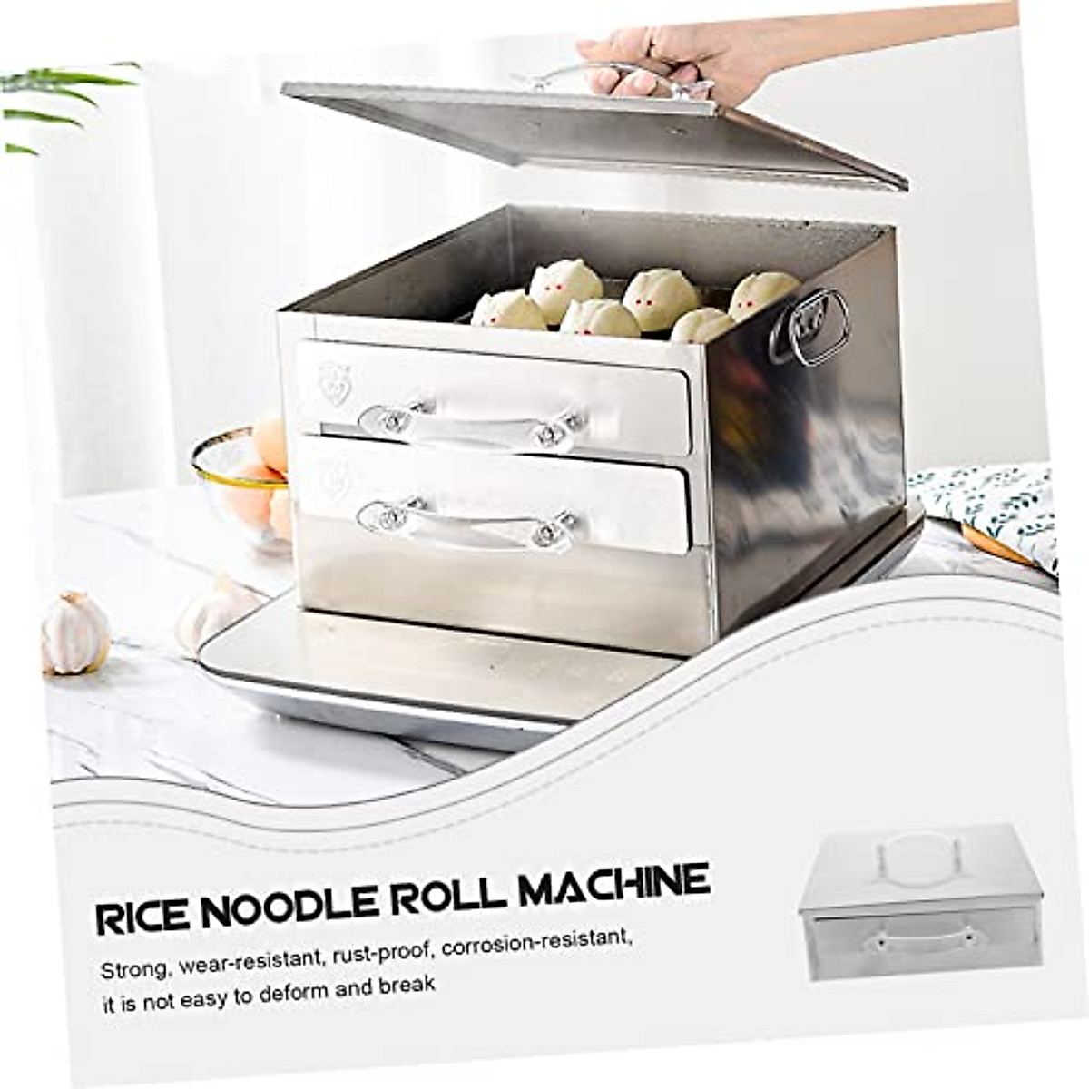 1pc Roll Rice Roll Stainless Steel Basket for Vegetables Vegetable s Steamed Vermicelli Roll Chinese Rice Roll Rice Roll Making Tool Drawer