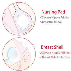 YIYEE Breast Shells Milk Saver for Breastfeeding, 2 Pack BPA Free Breast Shield Nursing Cups Protect Sore Nipples Breast Milk Collection Shells
