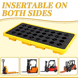 Pinkunn Spill Platform Spill Containment Platform with Grating Stackable Modular Platform with Drain Outlet Modular Platform Pallets Spill Containment Tray (1 Pack,51x27x6")