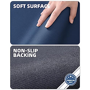 Color&Geometry Dish Drying Mats for Kitchen Counter, Dish Drying Rack Mat Strong Absorbent Water and Quick Dry , Kitchen Counter Mat Non Slip, Blue Coffee Maker Mat, 16"X24"