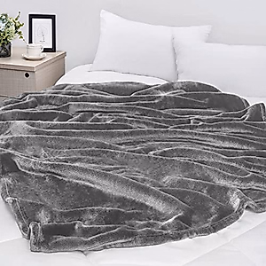 Yastouay Fleece Throw Blanket, Super Soft Lightweight Cozy Luxury Flannel Bed Blanket, Fluffy Plush Couch Blanket Throw for All Seasons (Grey, 50x60 inches)