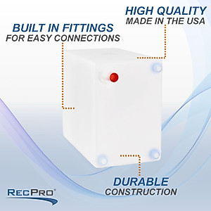 RecPro 10 Gallon RV Fresh Water Tank 17" x 14" x 10" | BPA Free | RV Water Tank | Gray Water | Made in America