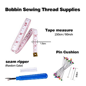 ilauke 36pcs White Sewing Thread 60WT Size A Prewound Bobbin Thread with Bobbin Case, Polyester Thread for Brother Singer BabyLock Janome Machines DIY Embroidery Thread