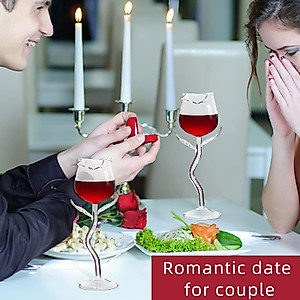 USEEKRIL [Gift Set Rose Cocktail Glass Wine Goblet Glasses Flower Drinkware Set of 2, Crystal Red Wine Glass Classy Champagne Flutes, Ideal Gifts for Birthday, Housewarming, Wedding Celebrations