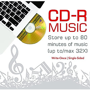 Maxell – 625335, Premium Quality Noise free Surface Playback Recordable CDs 700Mb Storage – 32x, Write Speed 80 minutes - Blank CDs, CD Storage & Reusable Spindle Case Holder – 30 Pack, Gold