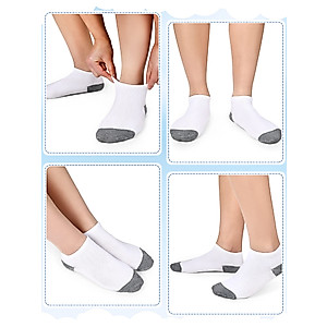 Foaincore 100 Pairs Kids Socks Bulk, Baby and Toddler Ankle and Low Cut Socks Half Cushion No Show Socks for Boys and Girls (White/Grey)