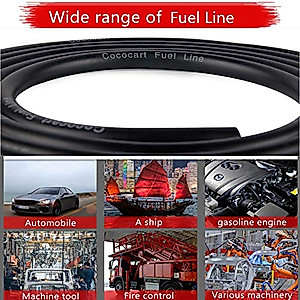 CocoMocart 10-Foot Length Stretchy 1/4 Inch ID Fuel Line+20pcs 2/5" ID Hose Clamps for Kawasaki Kohler Briggs & Stratton Small Engines