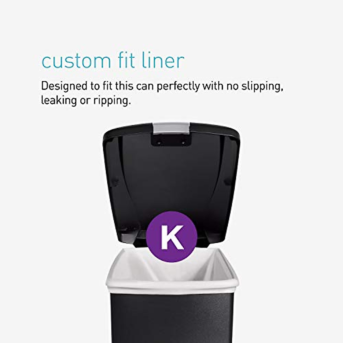 simplehuman 40 Liter / 10.6 Gallon Slim Kitchen Step Trash Can With Secure Slide Lock, Black Plastic