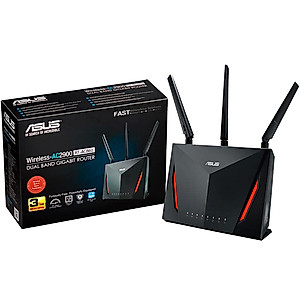 ASUS AC2900 WiFi Gaming Router (RT-AC86U) - Dual Band Gigabit Wireless Internet Router, WTFast Game Accelerator, Streaming, AiMesh Compatible, Included Lifetime Internet Security, Adaptive QoS