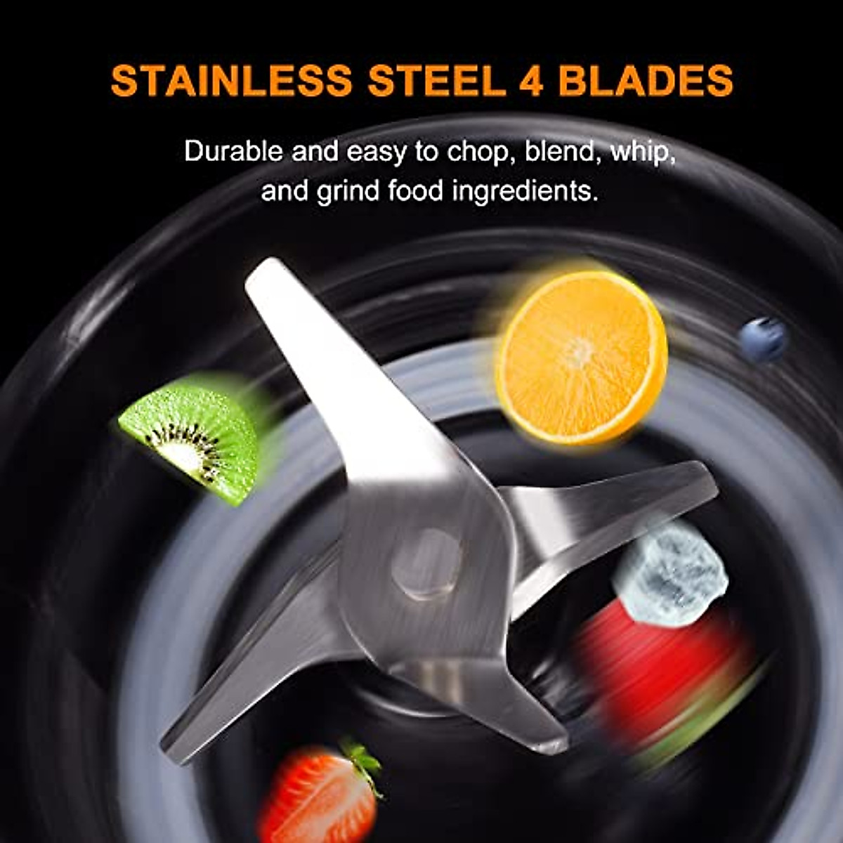 Blender for Kitchen 52oz Smoothie Blender with Plastic Jar 500 Watts Countertop Blender for Shakes and Smoothies 2 Speed with Pulse Licuadora Ice Crusher Blender for Frozon (White Black)