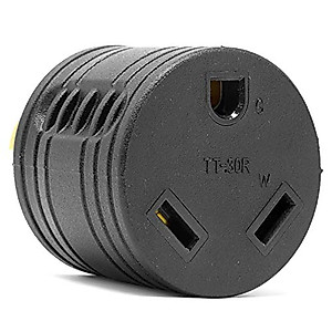 WEN GNA030, NEMA L5-30P Twist-Lock Power Plug to TT-30R Ready Outlet 120V 30-Amp 3600-Watt Generator to RV Adapter, Black