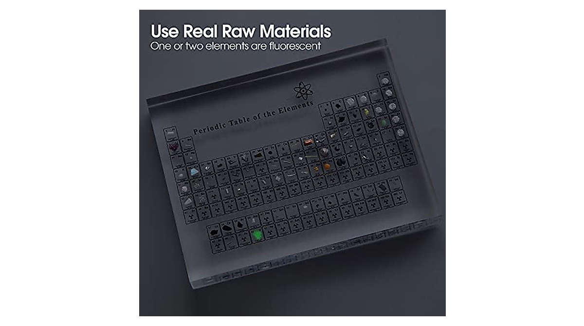 Acrylic Periodic Table: Real Elements, Fluorescent Display