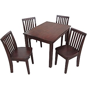 International Concepts 5-Piece 2532 Table with 4 Mission Juvenile Chairs, Rich Mocha Finish
