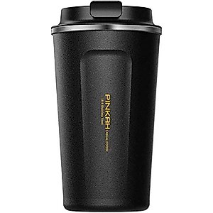 PINKAH 17OZ Stainless Steel Coffee Travel Mug, Double Walled Insulated Vacuum Tumbler Cup, Powder Coated Thermal with Lid for Hot and Cold Coffee Tea