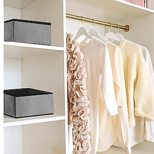 Puricon 13 Set Dresser Drawer Organizers, Foldable Drawer Dividers for Clothes Underwear Baby Clothing Bras Socks, Fabric Storage Box Containers for Closet Drawer -Grey