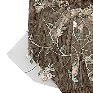 Baby Photography Props Lace Hats Outfit Newborn Photo Shoot Outfits Infant Girl Photos Costume Set (Brown)