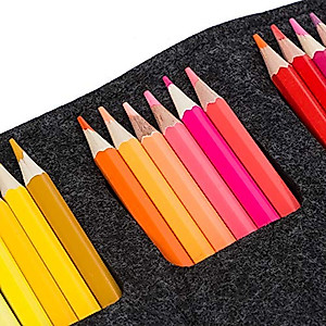 PACMAXI Pencil Holder Organizer 8 Slot, Felt Pencils Storage Organizer for Travel Drawing, Pencil Storage Case, Best Gift for boy, Boyfriend, student, kids. (No Pencil Included
