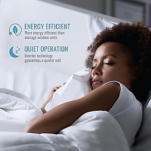 Keystone 8,000 BTU Window Inverter Air Conditioner with Supplemental Heat, 115V, AC for Apartment and Medium Rooms up to 350-Sq. Ft., Quiet, High Efficiency, Energy Star Window AC Unit with Remote