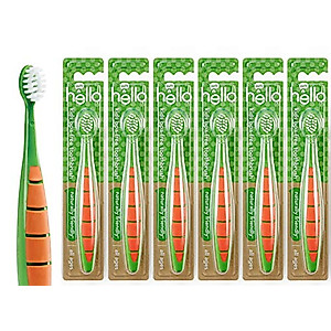 Hello Kids Toddler Soft Bristle Toothbrush, BPA Free, Vegan, Promotes Oral and Gum Health for All Ages, 6 Count