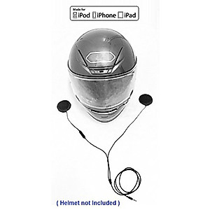 KOKKIA iGear (Black) : Sports/Motorcycle Helmet Earphones with Remote Control and Microphone, Compatible with Apple iPod, iPhone, iPad, Mac, Through 3.5mm Port.