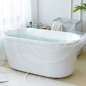 Fancystyle 10 Pack Disposable Bathtub Cover Liner for Salon Household and Hotel Individually Wrapped 102 x47 Inch