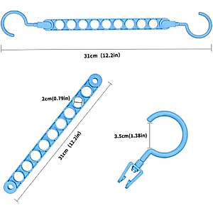Fun Land 6 Pack Magic Closet Organizers ,9 Hole Space Saving Clothes Hangers for Heavy Clothes, Closet Organizer Hangers for Dorm Room Essentials