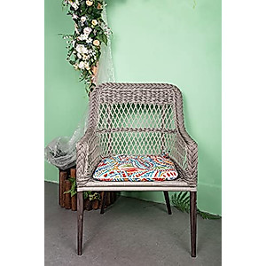 JMGBird Outdoor Chair Cushions Set of 2, Patio Cushions D16xW17 Inch with Ties, Outdoor Chair Pad for Patio Furniture