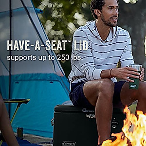 Coleman Reunion Insulated Portable Ice Chest, 54qt Steel Belted Leak Resistant Cooler with Heavy Duty Latch, Handles and Drain