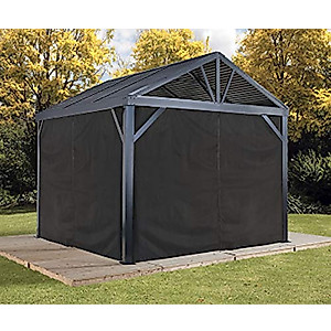 Sojag 135-9163360 South Beach Outdoor Gazebo, Black