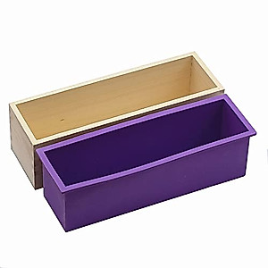DD-life Flexible Rectangular Soap Silicone Loaf Mold Wood Box for 42oz Soap Making Supplies ¡­