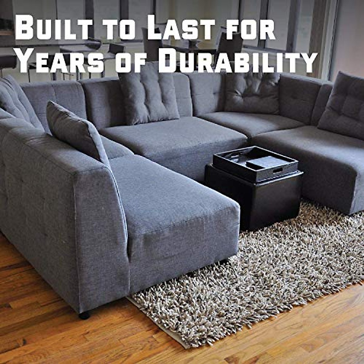 Couch Clamp PRO Non-Slip Sectional Connectors with Hook-and-Loop Cinch Clips for Sliding Sofas - Prevents Floor Scratches and Big Gaps in Your Couch with Easy Install No Tools Required (4 Pack)