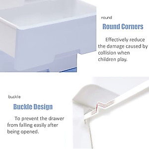 DYRABREST 5 Drawer Plastic Drawers Dresser Storage Cabinet Stackable Vertical Clothes Storage Tower with 4 Wheels for Hallway Entryway (Gradient Blue)