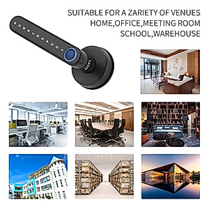 Laxre Fingerprint Smart Lock,Touchscreen Room Door Lock, Phone App Digital Lever Lock, Bluetooth Door knob,Keyless Entry Front Door Lock with keypad, USB Charging for Home&Hotel&Office&Interior Door…