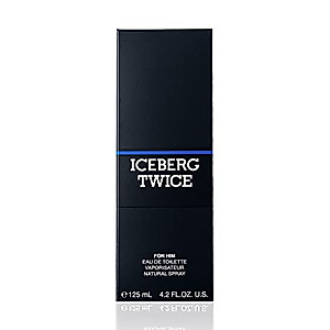 ICEBERG Twice Man - Aromatic Fougere Fragrance For The Bold Gentleman - Energizing, Intense EDT Spray Cologne For Men - Fresh Citrus Notes Of Mint, Lemon, Cinnamon, Lavender, And Sandalwood - 4.2 Oz