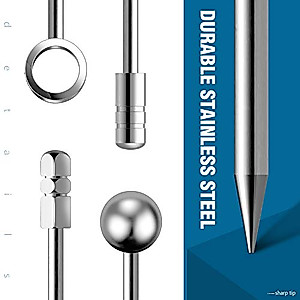 Cocktail Picks Stick, 20Pcs Stainless Steel Martini Picks, Reusable Metal Cocktail Skewers Olives Appetizers Bloody Mary Brandied