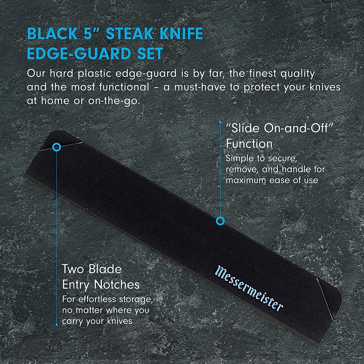 Messermeister Black Edge-Guard Steak Set / 4 Pc. / (4 ea.) EGS-05S