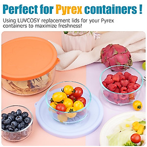LUVCOSY 7 Cup Silicone Replacement Lids Storage Cover for Pyrex 7402-PC Glass Bowls (Container not Included) 2 Pack Microwave, Dishwasher and Freezer Safe
