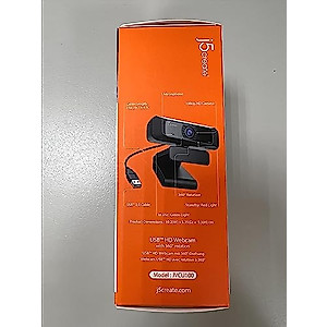 j5create USB Streaming Webcam - 1080P HD with 360° Rotation, High Fidelity Microphone, Plug and Play for PC/Mac/Laptop/Desktop/Skype/YouTube/Zoom/Facetime, Suitable for Conferencing/Calling (JVCU100)