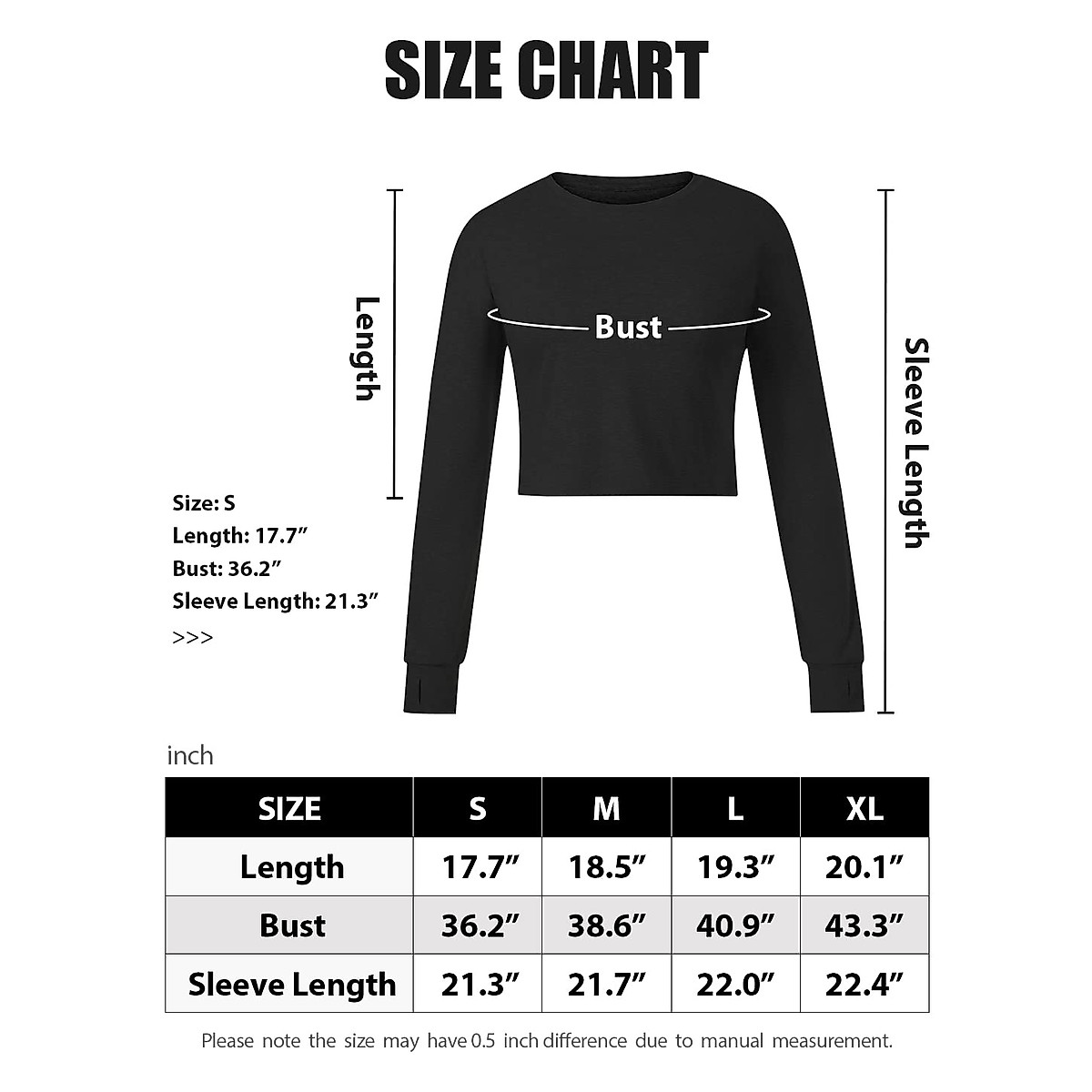 Cosy Pyro 3-Pack Womens Long Sleeve Crop Tops Athletic Casual Cropped Cotton Workout Sweatshirt with Thumb Hole Black/Navy/Wine S