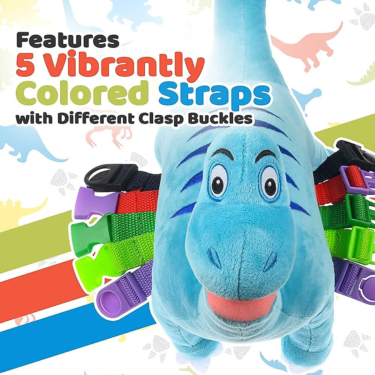 Little Chubby One Sensory Dinosaur Buckle Pillow - 11 Inch - Learning Activity Toy - Educational Toy Helps Develop Motor Skills Problem Solving Color and Number Recognition Ideal for Travel Great Gift