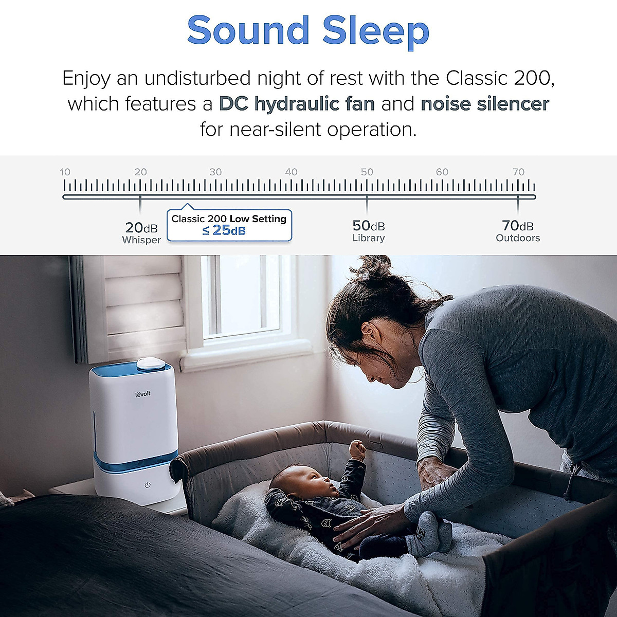 LEVOIT 4L Humidifiers for Bedroom Large Room & Essential Oil Diffuser, Ultrasonic Quiet Cool Mist for Baby, Plants, Last up to 40Hours, Dual 360° Rotation Nozzles, Handle Design, Auto Shut Off, Blue