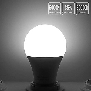 E26 E27 LED Light Bulbs 12V 24V Low Voltage 7W Daylight White 6000k Standard Edison Base 60w Halogen Bulb Equivalent A19 for Rv, Off Grid Solar Panel Project Lighting, Boat, Garden Landscape Pack of 2