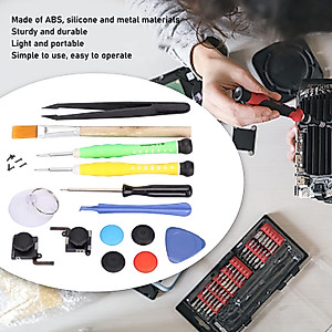 Disassembly Kit for Switch, 21in 1 Disassembly Repair Tool Kit Joystick Screwdriver Press Stick Pick Brush Clip Suction Cup Silicone Keycap Screw Box Set for Switch Handle